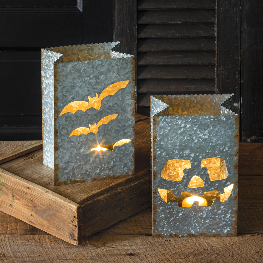 Jack O Lantern Galvanized Luminary
