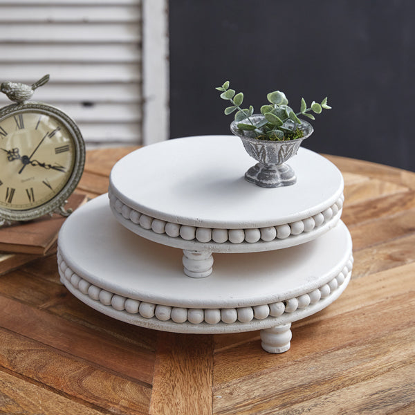 Round Beaded Edge Risers (S/2)