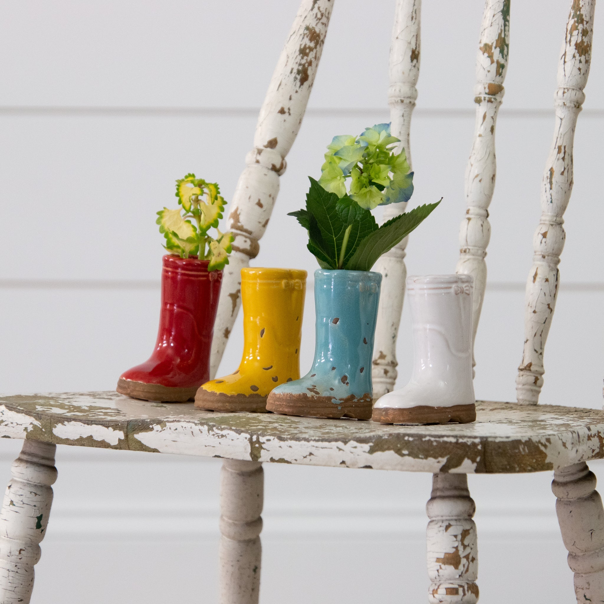Mini Ceramic Boot Vases