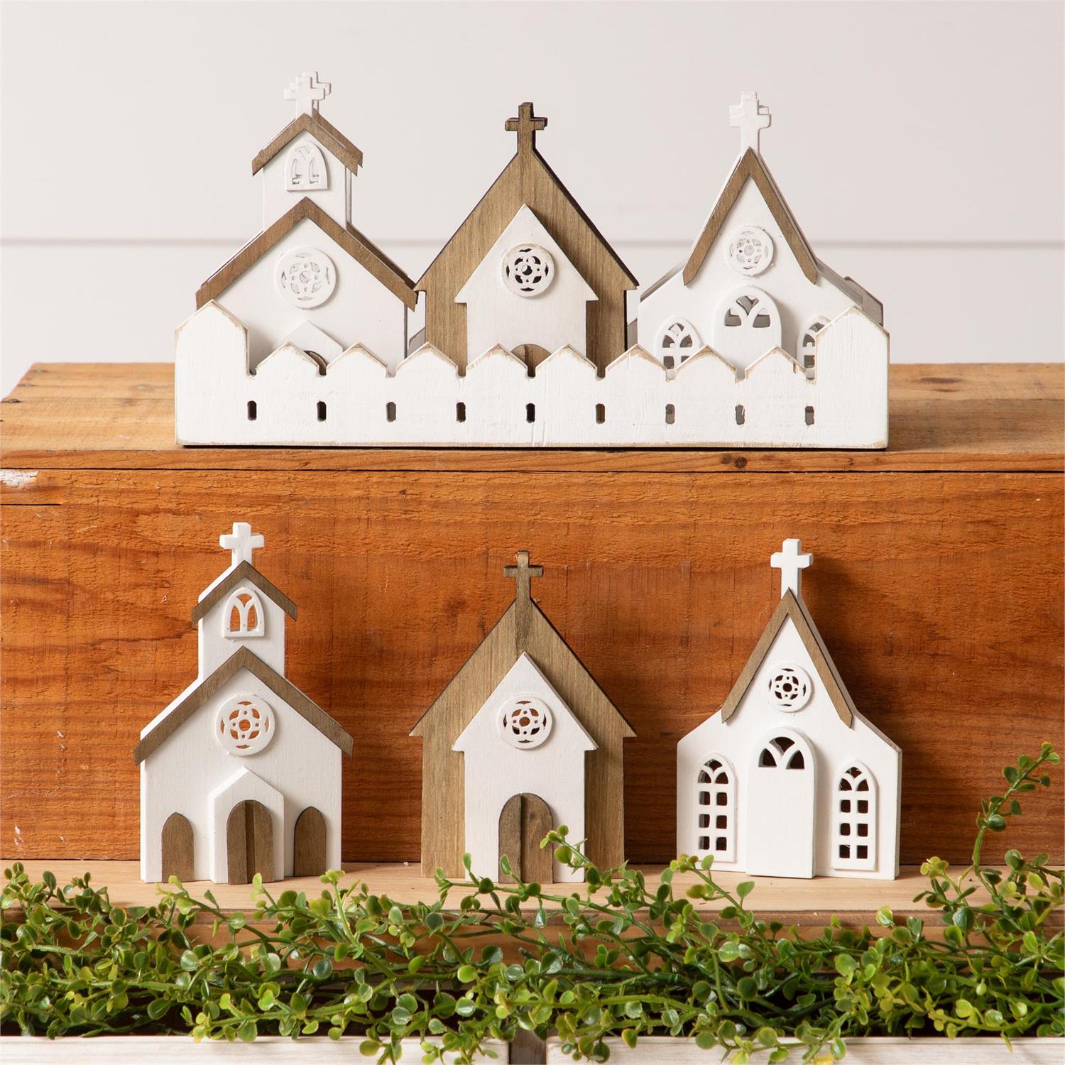 Crate Of 9 - Mini Churches