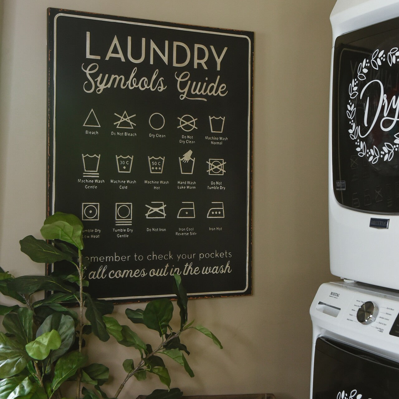 Oversized Metal Laundry Sign
